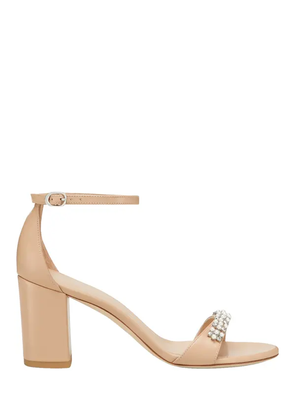STUART WEITZMAN Nudist Poppy Embellished Sandals - Adobe/clear/natural