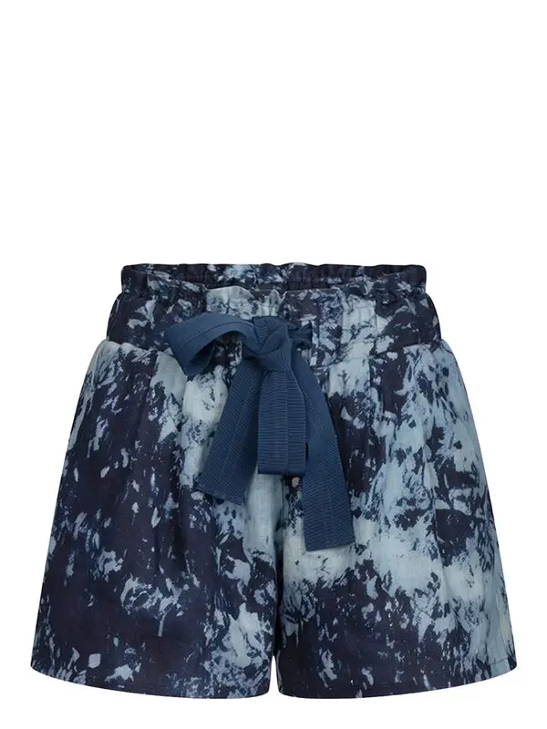Silvia Tcherassi Giorgio Tie-dye Linen Shorts - Indigo