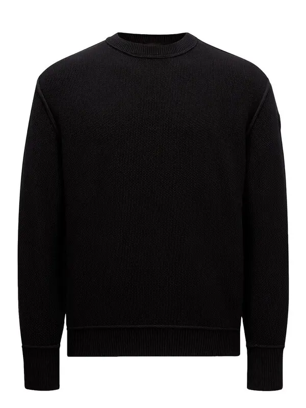 Moncler Textured Cotton Sweater - Black