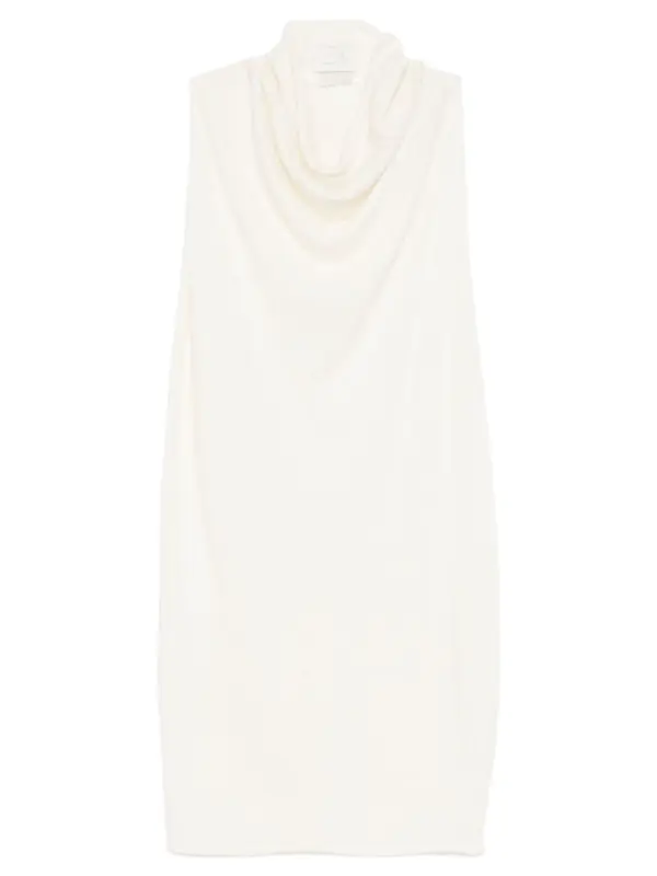 LAUREN MANOOGIAN Draped Knit Dress - White