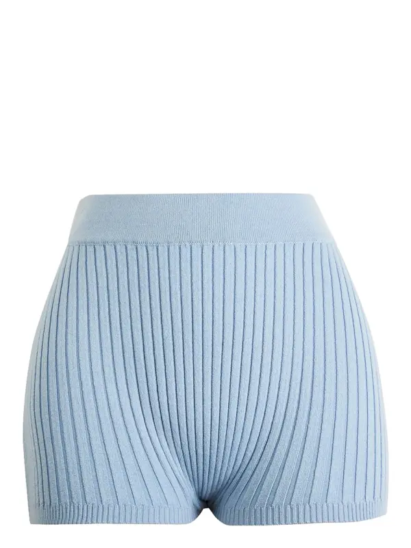 Live The Process Ribbed Jersey Shorts - Sky Blue