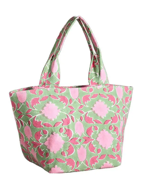 SZ BLOCKPRINTS Lisbon Tote - Green Pattern