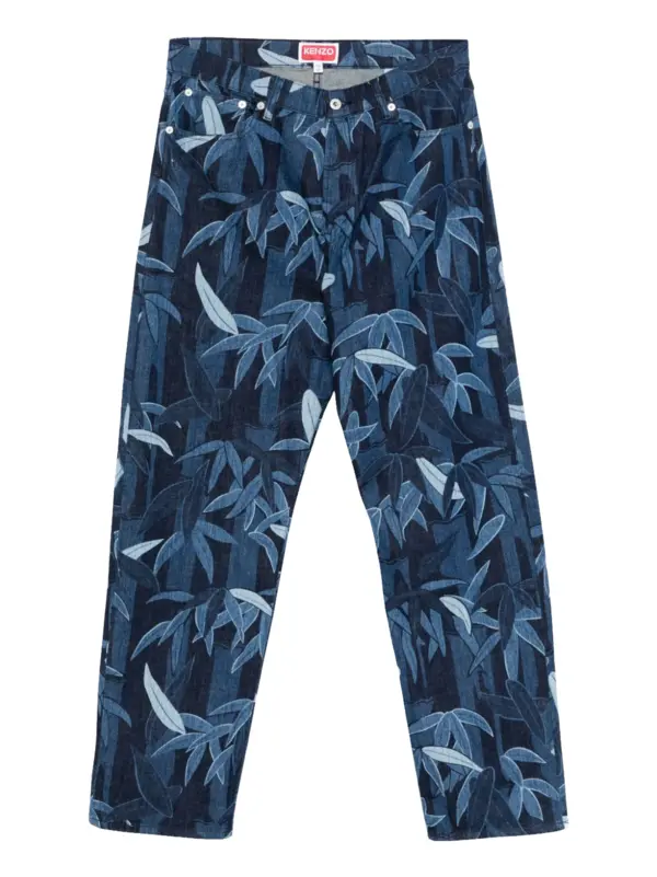 Kenzo Chiku-rin Straight Leg Jeans - Blue