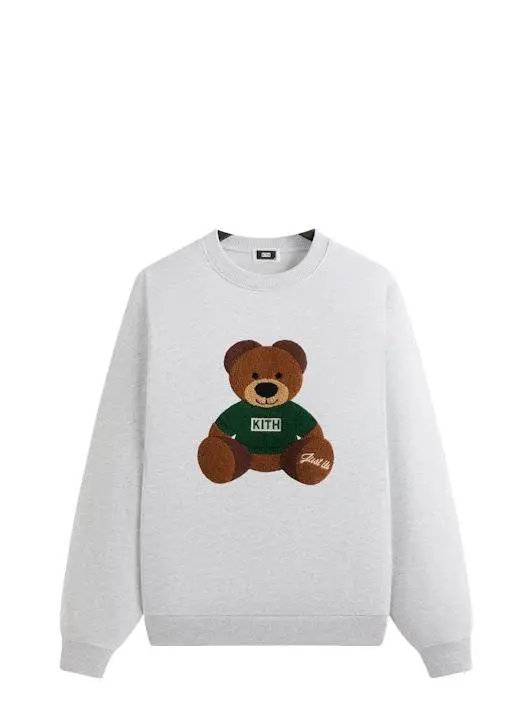 Kith Kithmas Teddy Nelson Crewneck Sweatshirt - Light Heather Grey