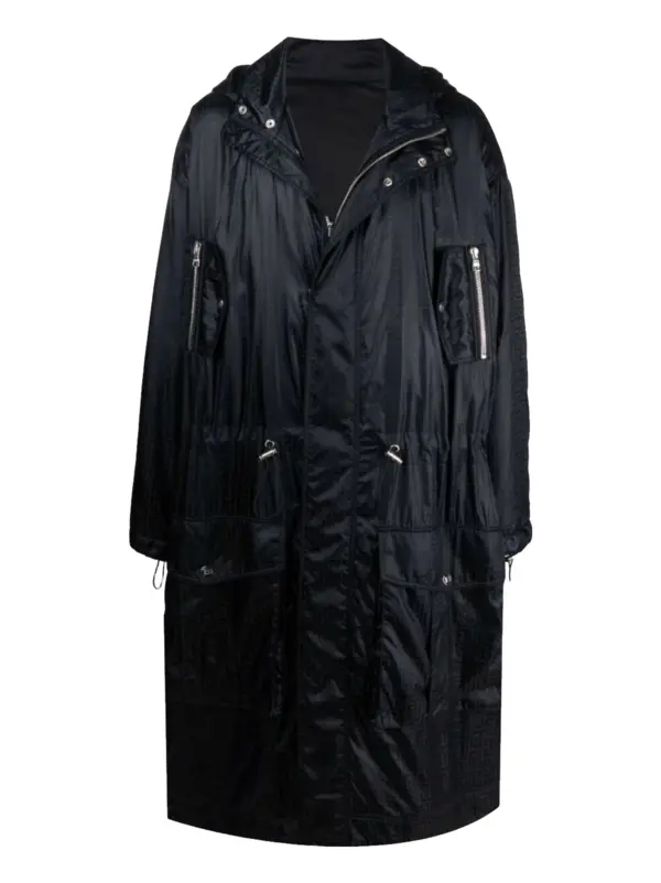 Balmain Hooded Coat - Black