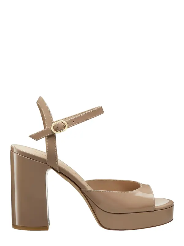STUART WEITZMAN Dayna Ii Leather Platform Sandals - Fawn