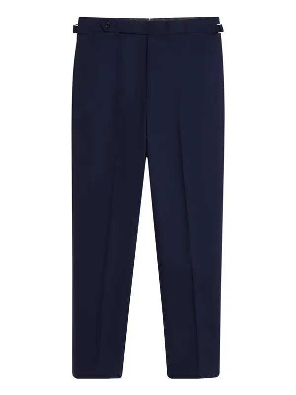 Dunhill Wool Flat-front Trousers - Spring Navy