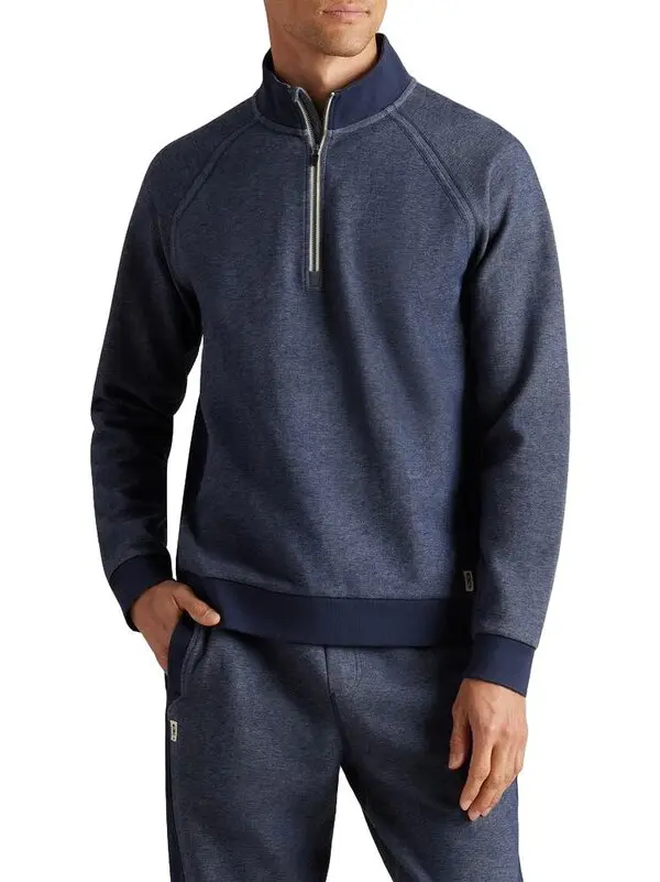 RHONE Heritage Midweight Quarter Zip - Navy Heather