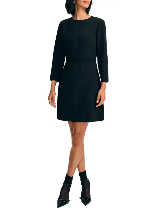 ISAAC MIZRAHI NEW YORK Crepe Sheath Dress - Black