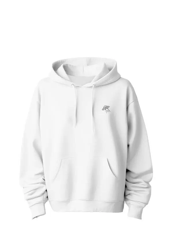 DALIX Ufo Embroidered Hoodie - White