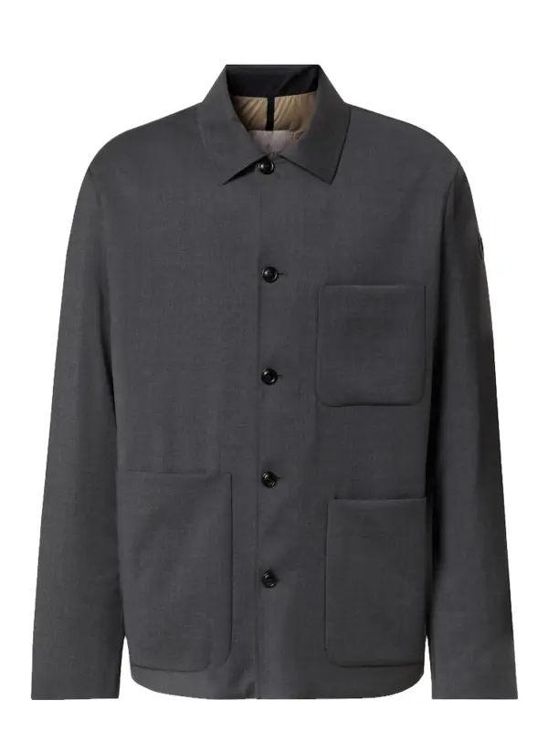 Moncler Wool-blend And Down Overshirt - Grey