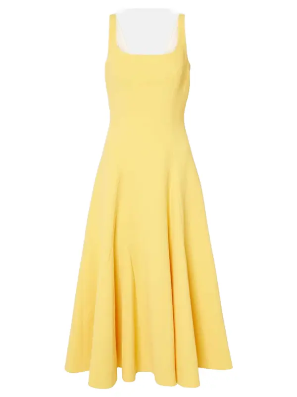 EMILIA WICKSTEAD Neith Crêpe Midi Dress - Yellow