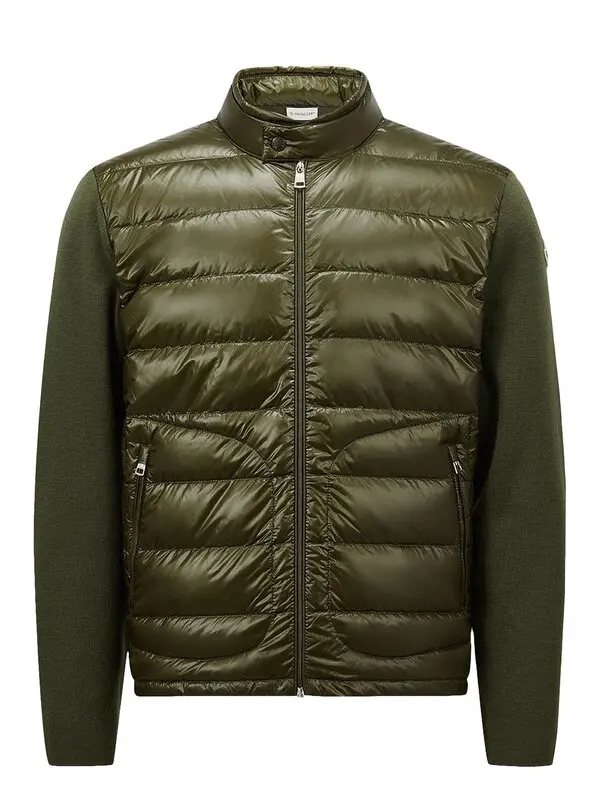 Moncler Padded Wool Zip-up Cardigan - Green