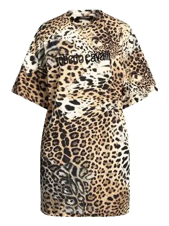 Roberto Cavalli Mini T-shirt Dress - Beige