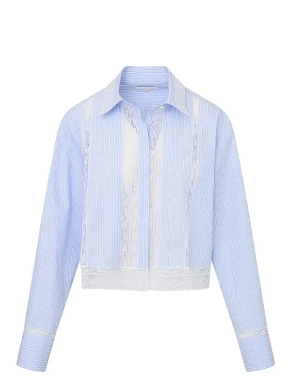 LoveShackFancy Delano Cotton Shirt - Blue
