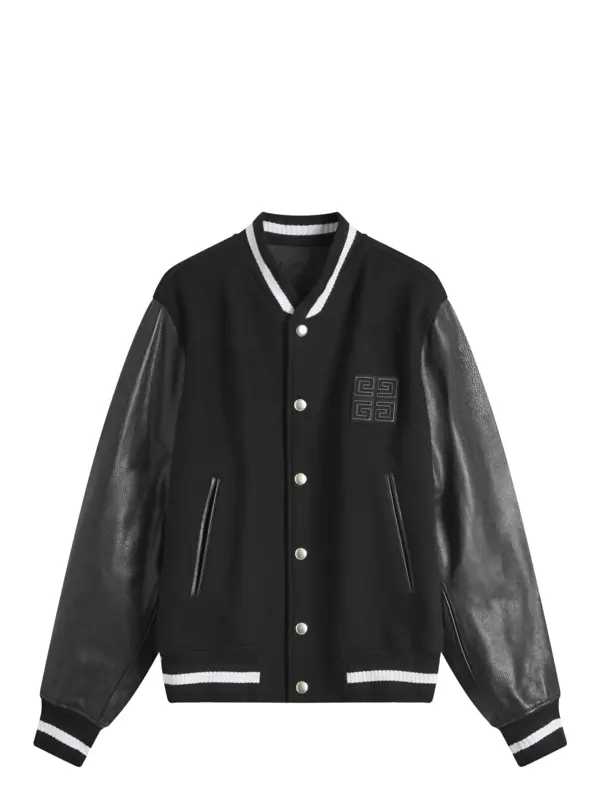 Givenchy Mixed Material Varsity Jacket - Black