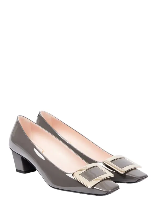 ROGER VIVIER Belle Vivier 45 Patent Leather Pumps - Grey