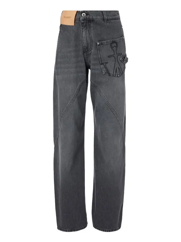 JW Anderson Twisted Wide-leg Jeans - Grey
