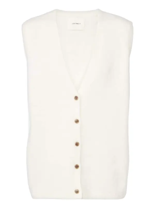 LISA YANG Astrid Cashmere Sweater Vest - White