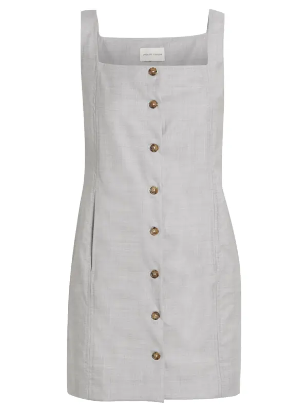 LOULOU STUDIO Idon Wool-twill Mini Dress - Light Gray