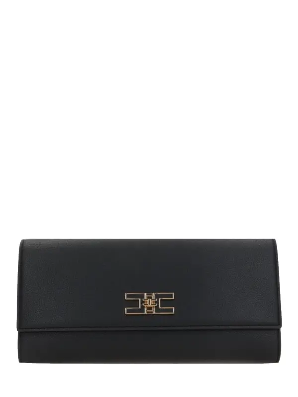 Elisabetta Franchi Leather Clutch - Black