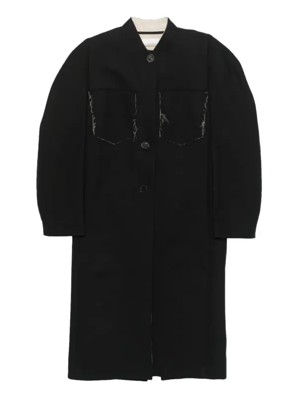 LITKOVSKA Frayed-brim Coat - Black