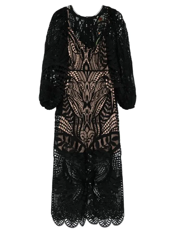 Farm Rio Nature Midi Dress - Black