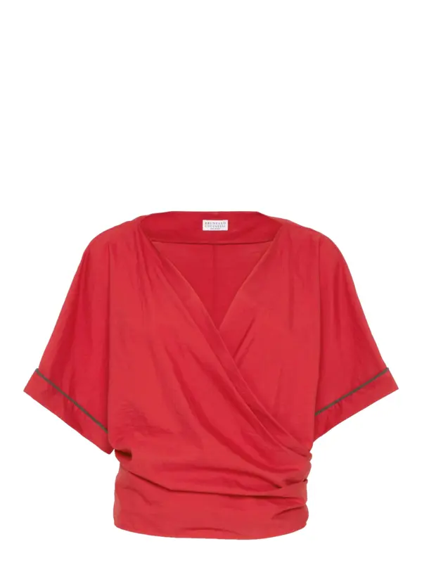 Brunello Cucinelli Monili-detail Blouse - Red