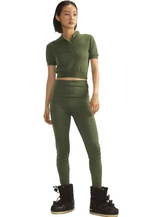 Cynthia Rowley Knit Polo - Dark Green