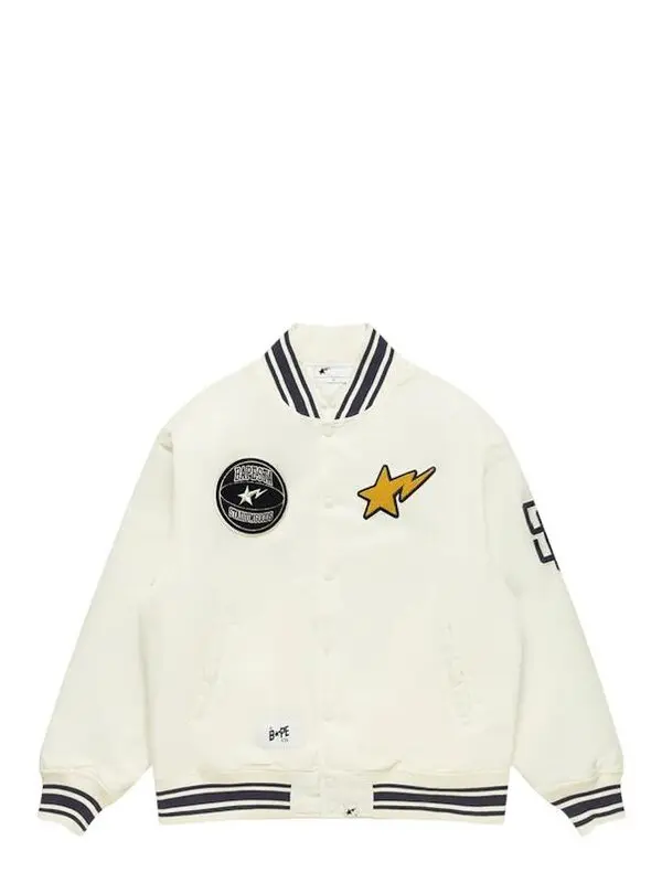 BAPE X Stadium Goods Varsity Jacket - Ivory