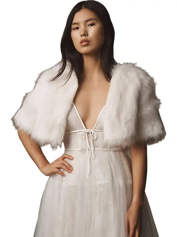 UNREAL FUR Faux-fur Bolero - Ivory
