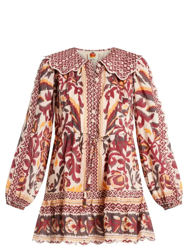 Farm Rio Printed Mini Dress - Neutrals