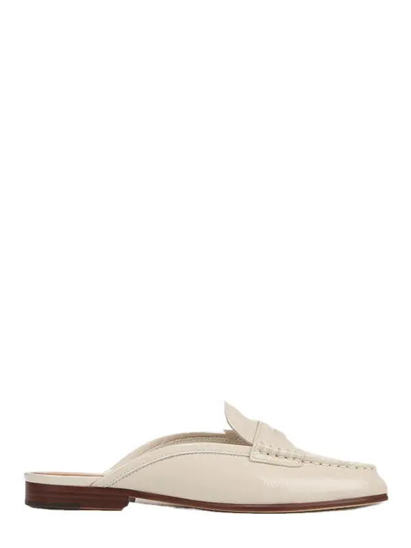 Veronica Beard Penny Leather Mule - Ivory