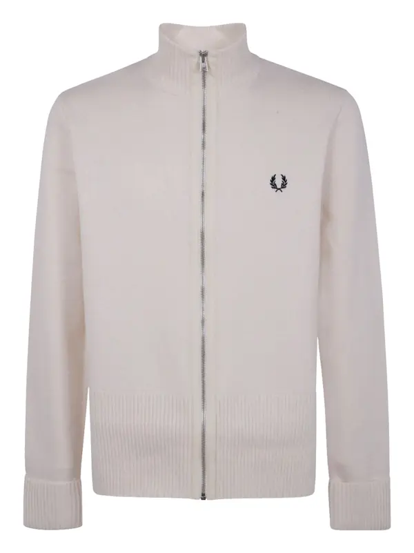 Fred Perry Zipped Cardigan - White