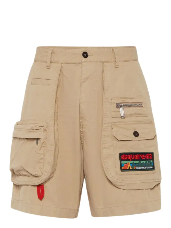 Dsquared2 Cotton Cargo Shorts - Neutrals