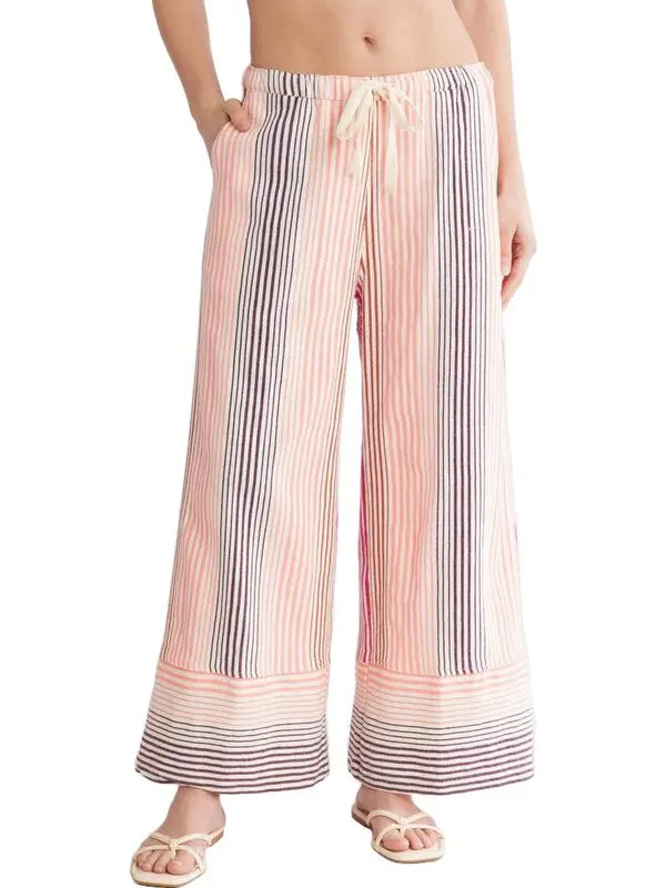 LEMLEM Desta Stripe Wide Leg Pants - Enjori Plum