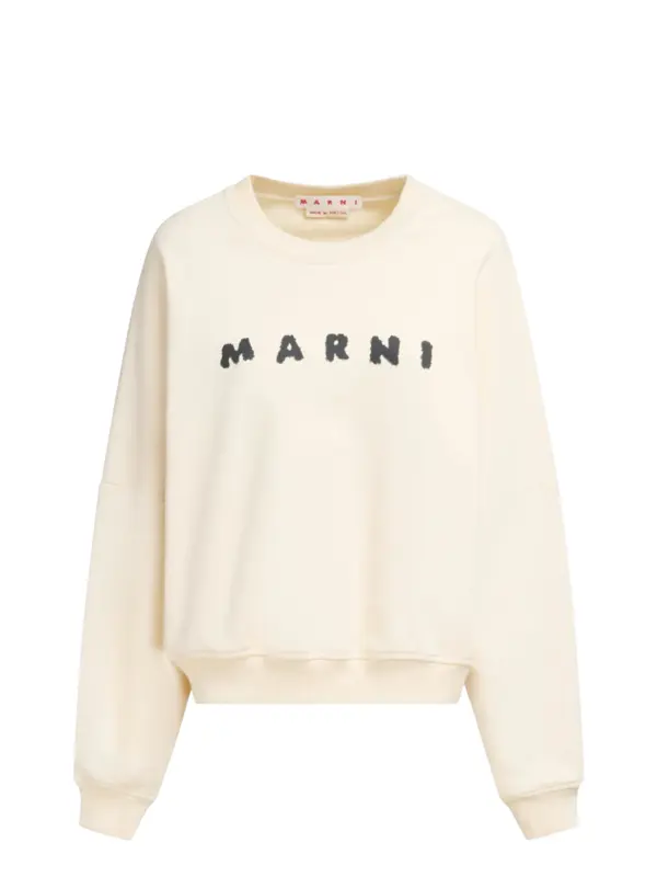 Marni Logo-print Sweatshirt - Neutrals
