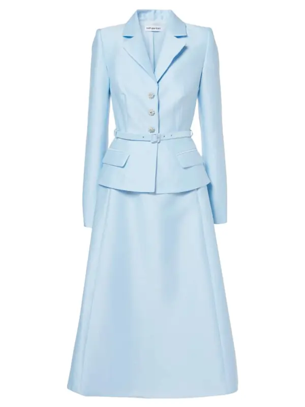 SELF-PORTRAIT Crêpe Midi Dress - Blue