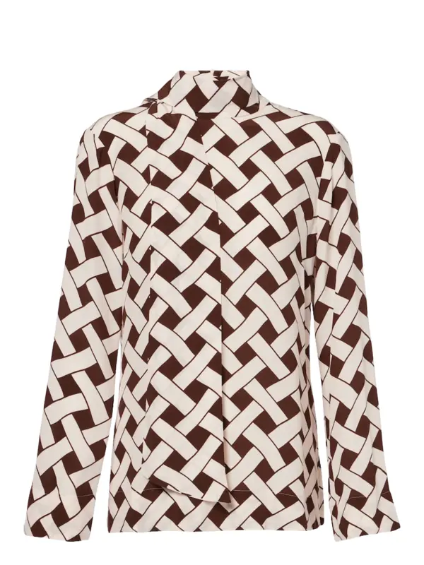 Rixo Libra Printed Blouse - Brown