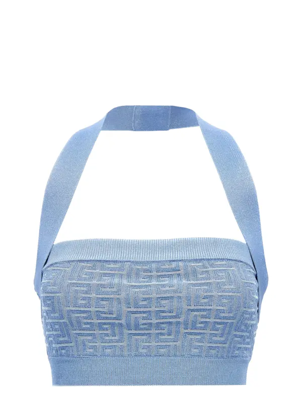 Balmain Pb' Knit Top - Light Blue