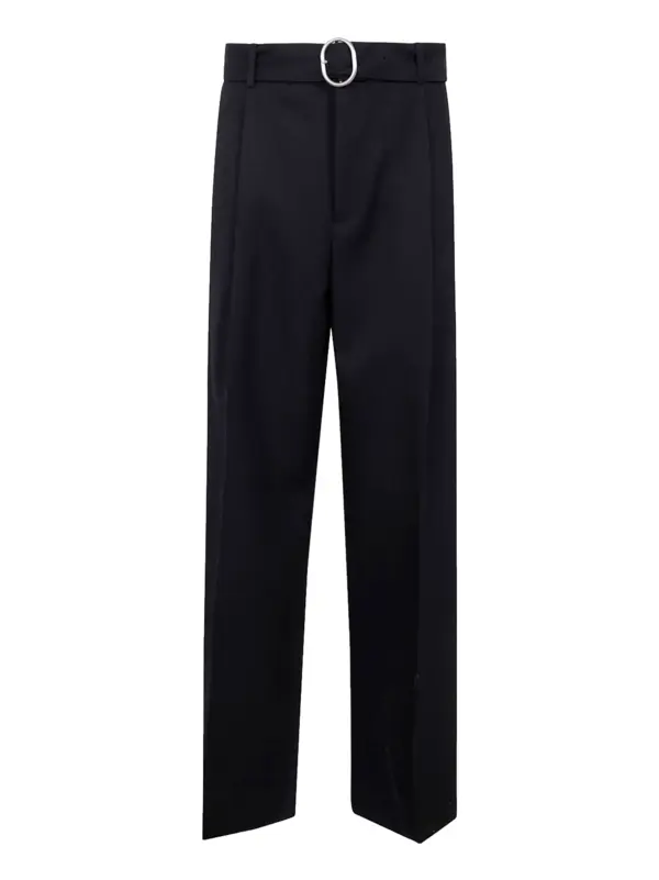 JIL SANDER Belted Trousers - Black