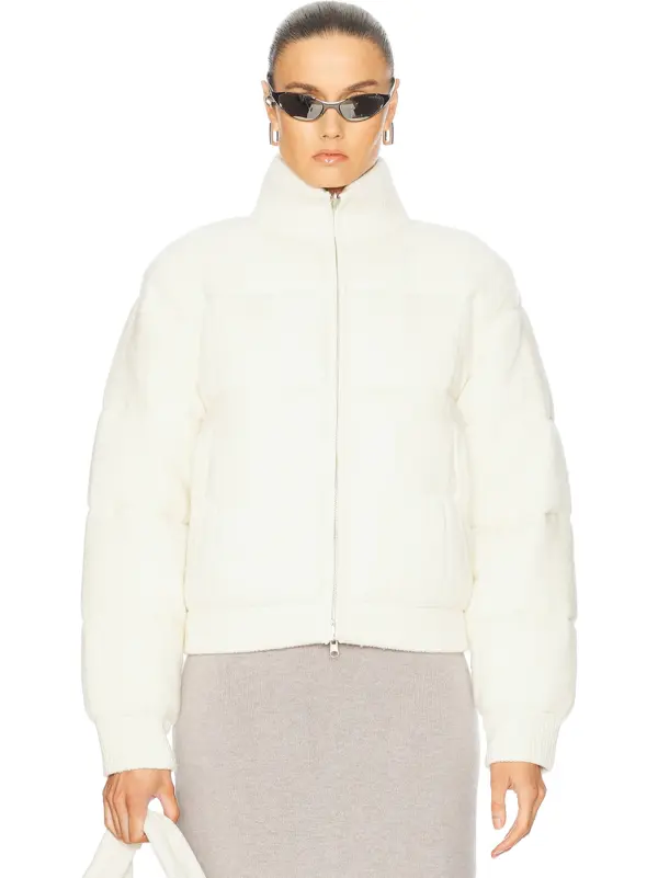 Guest In Residence Quilted Cashmere Blend Puffer Jacket - Cream