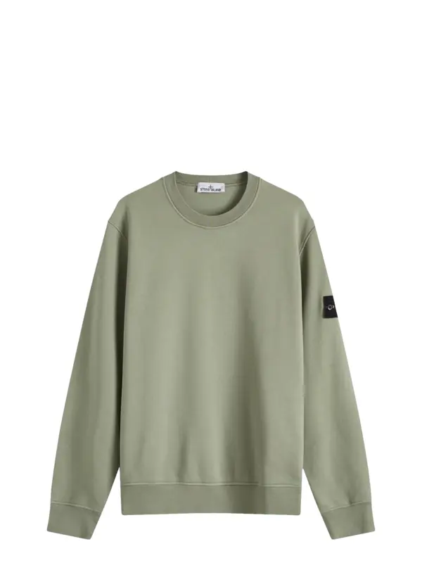 Stone Island Garment Dyed Crew Neck Sweatshirt - Sage