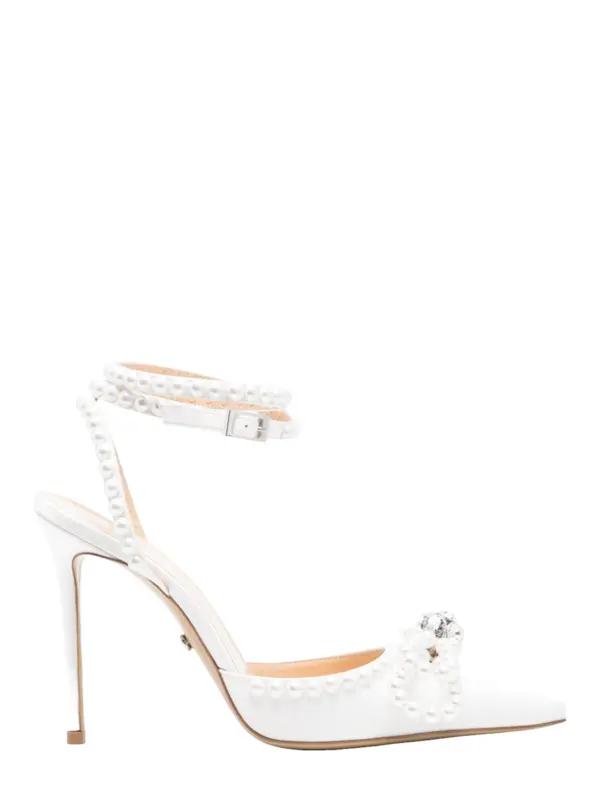 Mach & Mach 110mm Double-bow Pumps - White