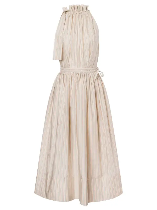 Philosophy Di Lorenzo Serafini Striped Midi Dress - White
