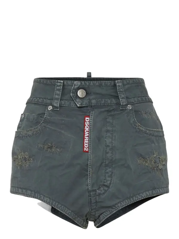 Dsquared2 High-rise Denim Shorts - Grey