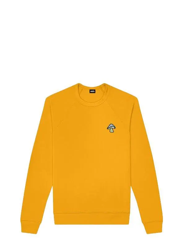 DALIX Mushroom Fleece Crewneck Sweatshirt - Gold