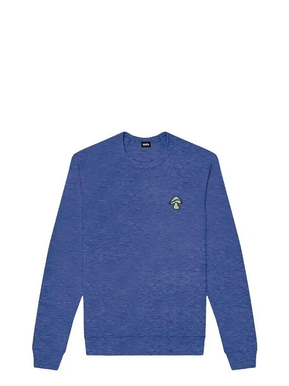 DALIX Mushroom Fleece Crewneck Sweatshirt - Heather True Royal
