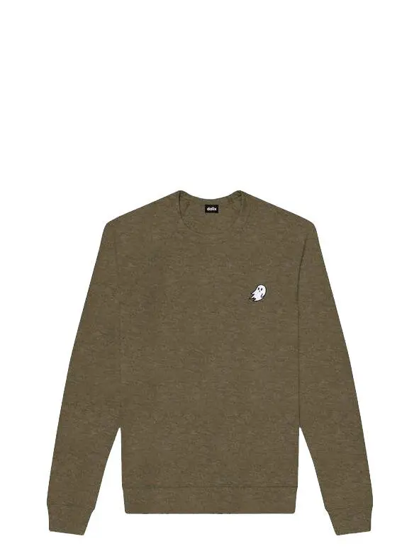 DALIX Fleece Crewneck Sweatshirt - Heather Olive