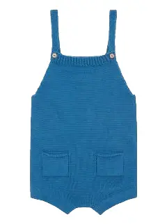 VILD HOUSE OF LITTLE Organic Cotton Nordic Knit Playsuit - Fjord Blue